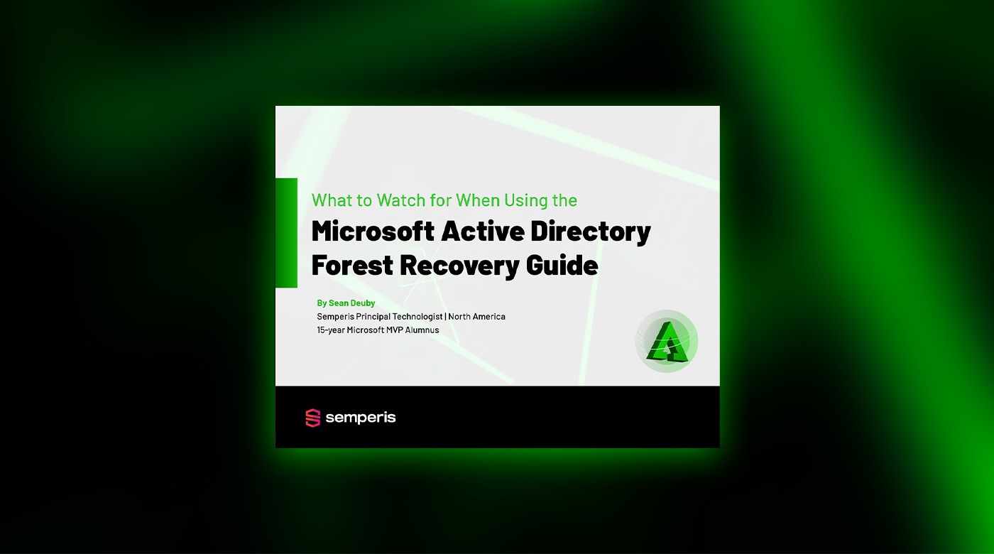 The Guide to the Microsoft Active Directory Forest Recovery Guide ...